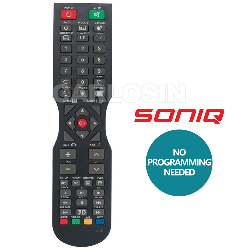 Original OEM For SONIQ TV Remote Control (QT166, QT155, QT155S) QT1D NO ...